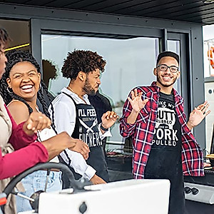 2-Pack Funny Balck Waterproof Aprons for Men Women With Pockets - Grilling Gifts for Dad, Husband, Fathers, Son, Boyfriend - Kitchen Bbq Chef Cooking Apron