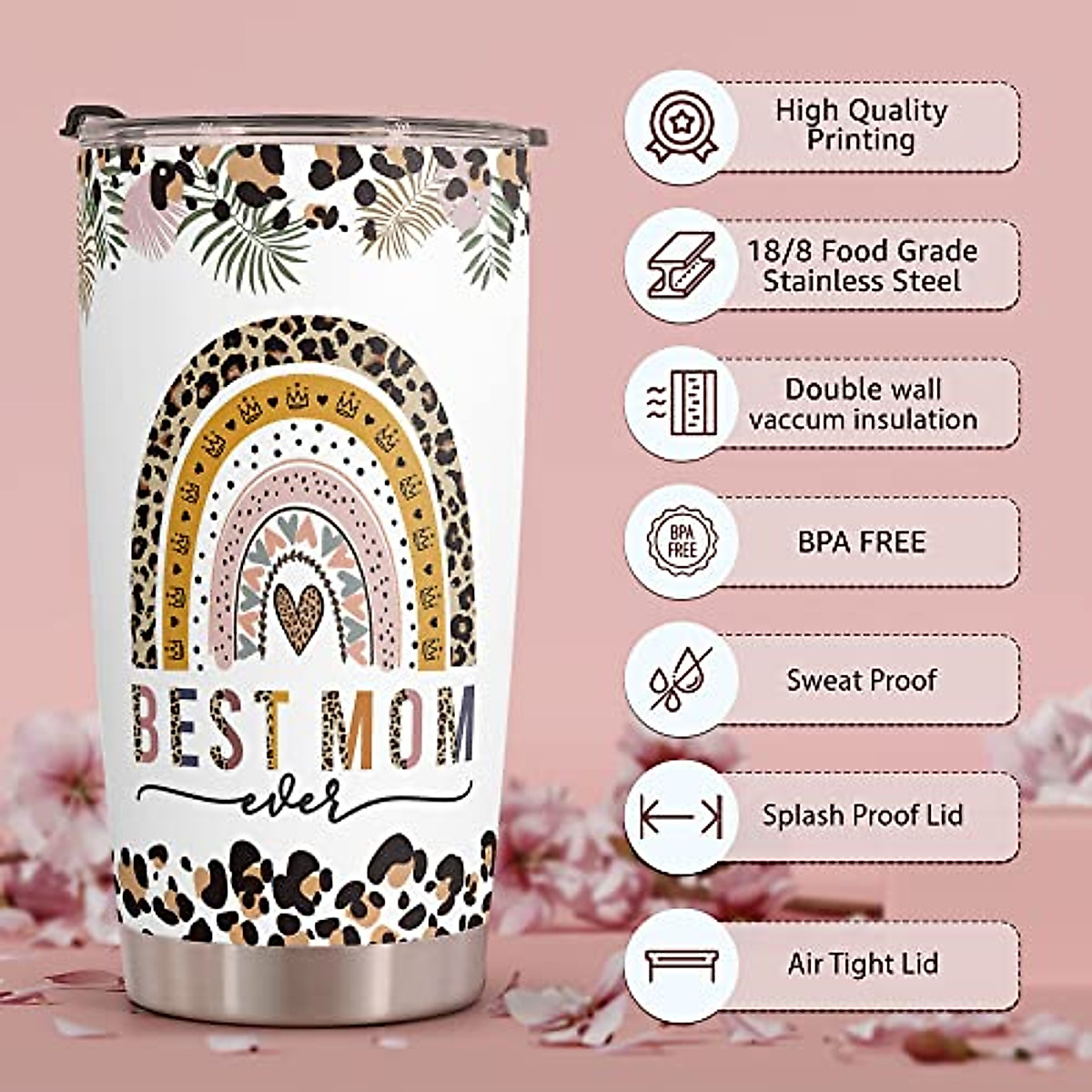 Macorner Mothers Day Gifts - Stainless Steel Tumbler 20oz Gifts For Women - Birthday Christmas Gifts for Women Mom Wife Grandma Nana & Mothers Day Gifts From Daughter Son - Mom Gifts From Kid
