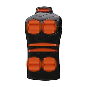 TUNUSKAT Heated Vested for Men Women, Unisex Winter Plus Size Heated Jacket Lightweight Neck Heating Jacket Washable S-8XL