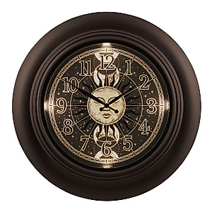 La Crosse Clock 435-3256B-SM-INT 21" Indoor/Outdoor Quartz Clock with Lighted Sun & Moon Dial