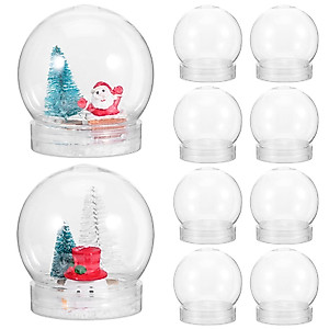 EXCEART 10pcs DIY Clear Plastic Water Globe Snow Globe 2Inch Clear Snow Globe with Screw Off Cap for DIY Crafts Christmas Home Decoration