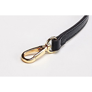 Live Up Full Grain Leather Adjustable Replacement Strap Cross Body Bag Purse, 43-51 inch Gold Hardware (Black)