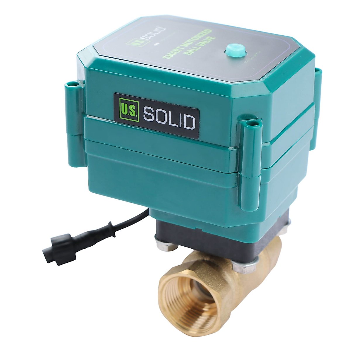 U.S. Solid 3/4" Smart Motorized Ball Valve - Remote App Mobile Control Brass Electrical Ball Valve with Manual Switch, 5V DC USB Connection