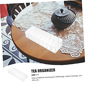 RORPOIR Tea Bag Organizer for Tea Bags Multi-grid Storage Box View Sturdy Plastic Tea Accessory for Household Coffee Organizer