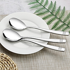 Obstnny 6 Pieces Stainless Steel Buffet Serving Spoons, Serving Spoons for Restaurant, Banquet, Party