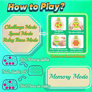 2 Pc New Speed Push Handheld Game Machine-Fidget Console,Quick Push Light Up Pop Game for Adults and Kids,Music Whack A Mole Stress Relief Fidget Toys,Squeeze Poppet Sensory Push Pop Bubble Toy (2 Ct)