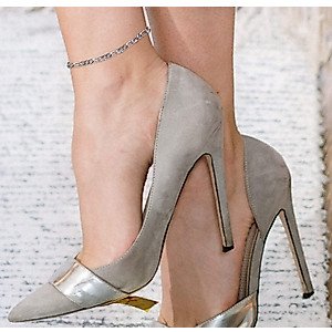 Savlano 925 Sterling Silver Solid Italian Figaro, Rope,Herringbone, Curb, Ball Bead, Snake, Mariner Chain Anklet for Women, Comes in 0.8mm - 5mm With Gift Box (10, Figaro 4mm)