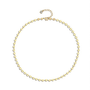 LOYATA Gold Coin Choker Dainty 14K Gold Plated Sequin Chain Choker Necklace Tiny Coin Disc Tattoo Necklace Jewelry Gift for Women