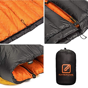 Featherstone Moondance 25 850 Fill Power Down Top Quilt Mummy Sleeping Bag Alternative for Ultralight Backpacking Camping and Thru-Hiking