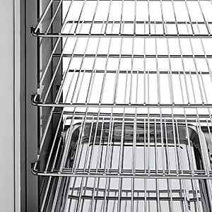 YUMIONB Food Display Warmer, 4 Tiers Tempered Glass and Stainless Steel Food Warmer Free Standing Food Warmer Adjustable Temperature 86-185°F Commerical Food Display Warmer for Cafeterias, Bakeries