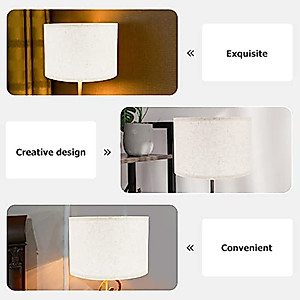 BESPORTBLE Lamp Shades, Small Lampshades 7.9 Top, Drum Lampshades, Natural White Linen Lampshades Hand Crafted Shades Replacement for Table Lamp, Floor Lamp