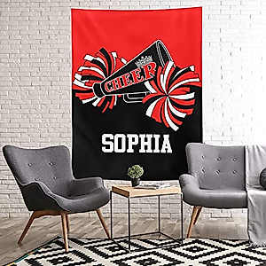 Cheerleader Red Personalized Blankets Throw Bed Sofa Couch Blankets Traveling Camping Hiking Soft Cozy 50 x 60 Inch