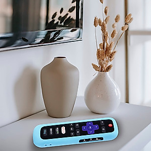 2 Pack Remote Cover for Roku TV Remote Control, Battery Cover for TCL Hisense Roku TV Steaming Stick 4k 4K+ Roku Voice Remote, Universal Silicone Sleeve Case with Glow in The Dark (Blue/Green 2pcs)