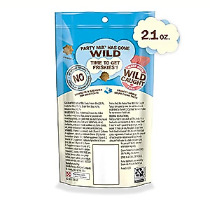 Friskies Party Mix Natural YUMS Bundle Pack, (3) Real Chicken, (3) Real Salmon, (3) Real Tuna, Total (9) 2.1 oz Pouches with Aurora Pet Catnip Toy (Assorted)