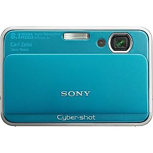 Sony Cybershot DSC-T2 8MP Digital Camera with 3x Optical Zoom (Blue)