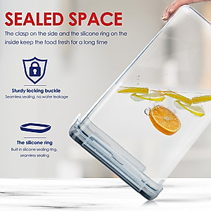 GCZXNSYM Extra Large Food Storage Containers with Lids | Airtight, Leak Proof, Plastic, BPA Free, Kitchen Items, Set of 2 (6.5L / 220 Oz) 8 PCS Labels&4 Spoons&1 White Pen for Sugar, Coffee, Bakin