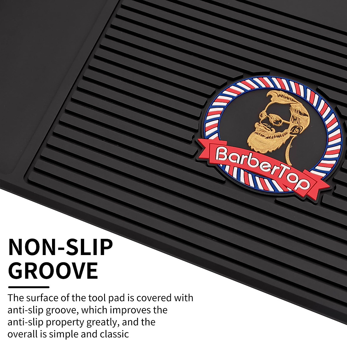 CestoMen Barber Tools Organizer Mat, Clippers Mat, Flexible and Anti-slip Magnetic Barber Mat, Magnet Strip Station Pad for Hairstylist(BLACK)