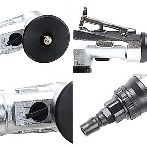 YKLP 2 in 1 Mini Pneumatic Chamfering Machine Set, Portable Handheld 45 Degree Arc Air Beveling Machine with Replace Blades and Bearings for Metal Deburring,1/4 Inch Air Inlet