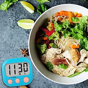 12 Pack Digital Kitchen Timers for Cooking Magnetic Timer for Cooking Loud Alarm Blue