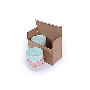 V TOWER Microwave Safe Bowls Set 13oz - 6 Wheat Straw Bowls Stylish Small Bowls Strong and Unbreakable for Dinner