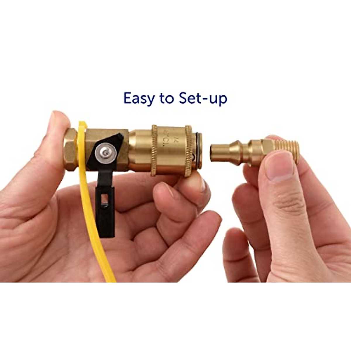 Flame King 1/4" RV Propane Quick Connect Adapter for Propane Hose, Propane or Natural Gas 1/4" Quick Connect or Disconnect Kit - Shutoff Valve & Full Flow Plug - 100% Solid Brass