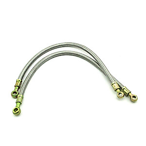 TC-Motor Radiator Oil Cooler Hose For Motorcycle Pit Motor Dirt Monkey Bike GPX YX 150 160 Piranha 160 YX160 ZS 155cc Motors (500mm Braided Oil Cooler Hose 8mm/10mm Banjo Bolt)