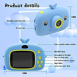 Camera for Kids, 1080P HD Kids Digital Camera with Auto Focus, Holiday Gift Kids Selfie Camera for 3 4 5 6 7 8 9 10 Year Old with 32GB SD Card