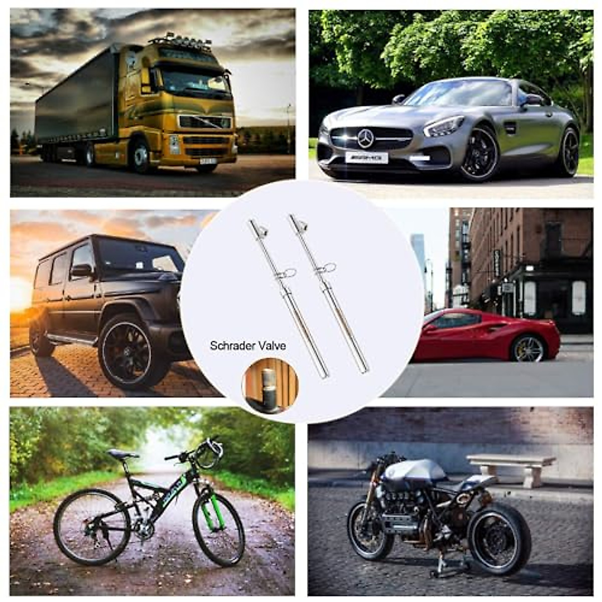 GODESON Dual Head Tire Pressure Gauge,Heavy Duty Tire Pressure Gauge Range 10-150PSI; 1-10Bar,Dual Head Truck Air Pressure Gauge (Pack of 2)