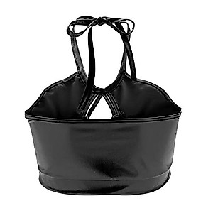 SFBBCLOZ Metallic Top Metallic Skirt Set 2 Piece Outfits for Women Holographic Outfit Women Club Outfits for Women Rave Outfits for Women Latex Skirt Clubwear Beachwear (Green, L)