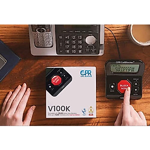 CPR V100K Spam Call Blocker for Landline Phones – Stop All Unwanted Calls at a Touch of a Button - Scam Call Blocker for Home Phones