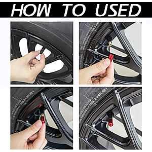 JUSTTOP 4PCS Car Tire Valve Stem Caps, Air Caps Cover, Universal for Cars, SUVs, Bike, Trucks and Motorcycles, Car Wheel & Tire Exterior Accessories-Red