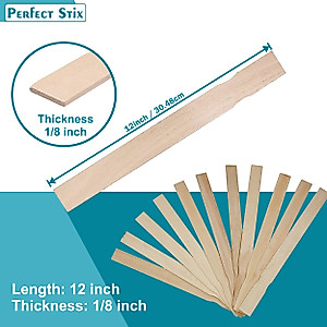 Perfect Stix - PAINT12-100 12" Wooden Paint Paddle Stirrer Sticks Length (Pack of 100)