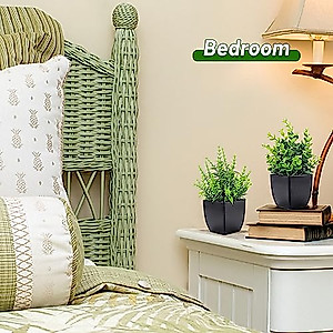 Der Rose Set of 4 Packs Small Fake Plants Mini Artificial Faux Plants Indoor for Bathroom Farmhouse Room Table Decor