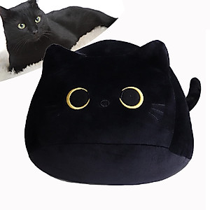 Taifctft Black Cat Plush Toy Pillow,21.7in Soft Plush Doll Cat Plushie Cat Pillow, Cute Stuffed Animal Soft Plush Pillow Baby Plush Toys Cat Shape Novelty Design Sofa Pillow Decoration Doll