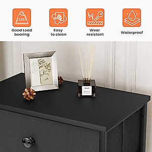 Products Tall Dresser, 7-Drawer Fabirc Storage Tower, Chests of Drawers - Vertical Organizer Unit for Bedroom, Hallway, Nursery, Closets - Steel Frame, Wood Top & Handles, Black