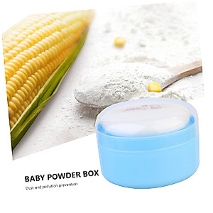 STAHAD 2pcs Box Body Powder Box Plastic Box Sponge Powder Puff Holder Child