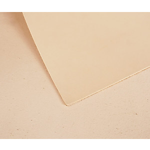 Vegetable Tanned Leather Sheets for Crafts (3.5-4.0oz | 1.5mm Thickness) Full Grain Tooling Leather Thick Cowhide Crafting Leather (Creamy-1.5mm, 12"x12")