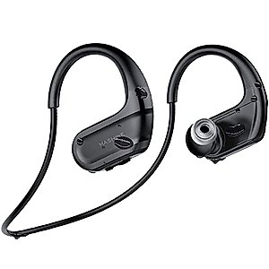 mashine Swimming Headphones, Bluetooth & MP3 Music Player 2 in 1, IPX8 Underwater 3 Meters Waterproof Earphones for Pool, Surfing, Snorkeling, Shower and Running with Shuffle (Not Bone Conduction)