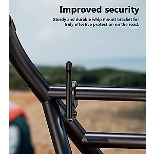 ATV Whip Light Mount, Sturdy Aluminum Alloy Whip Flag Mount, 360° Rotating Adjustable Light Bar Mount for ATV Motorcycle 0.75"/0.875"/1"/1.125"/1.26"/1.375" Tubular Bars and Handlebars (1 pc Black)