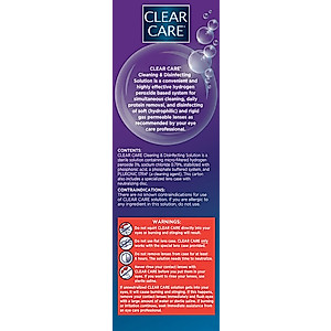 Clear Care Cleaning & Disinfecting Solution with Lens Case, Twin Pack,12 Fl Oz (Pack of 2)