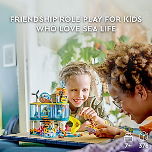 LEGO Friends Sea Rescue Center 41736 Building Toy for Ages 7+, with 3 Mini-Dolls, 2 Otters, a Seahorse, Turtle and Water Scooter, a Great Birthday Gift for Pretend Ocean Rescue Play