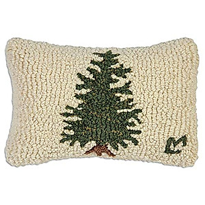 Chandler 4 Corners Artist-Designed Little Tree Hand-Hooked Wool Decorative Petite Throw Pillow (8” x 12”)