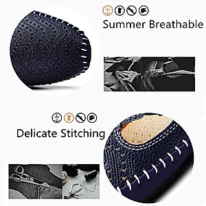 Asifn Mens Leather Driving Loafer Lightweight Slip-on Breathable Walking Boat Shoes Flat Slippers Outdoor Moccasin 9-9.5 Brown