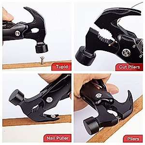 Gifts for Men Dad, Valentines Day, Tools for Men, Grandpa Husband Boyfriend, Cool Unique All in 1 Mini Multitool Stainless Steel Hammer, Saw, Bottle Opener, Gadgets for Garden
