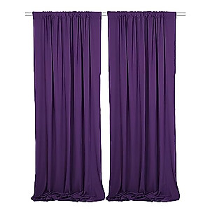 SHERWAY 2 Panels 4.8 Feet x 10 Feet Purple Photography Backdrop Drapes, Thick Polyester Window Curtain for Wedding Party Ceremony Stage Decoration