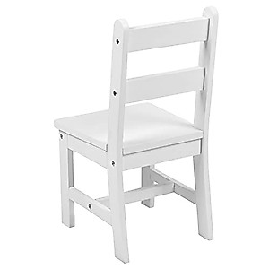 Flash Furniture Kyndl Kids Solid Hardwood Table and Chair Set for Playroom, Bedroom, Kitchen - 3 Piece Set - White