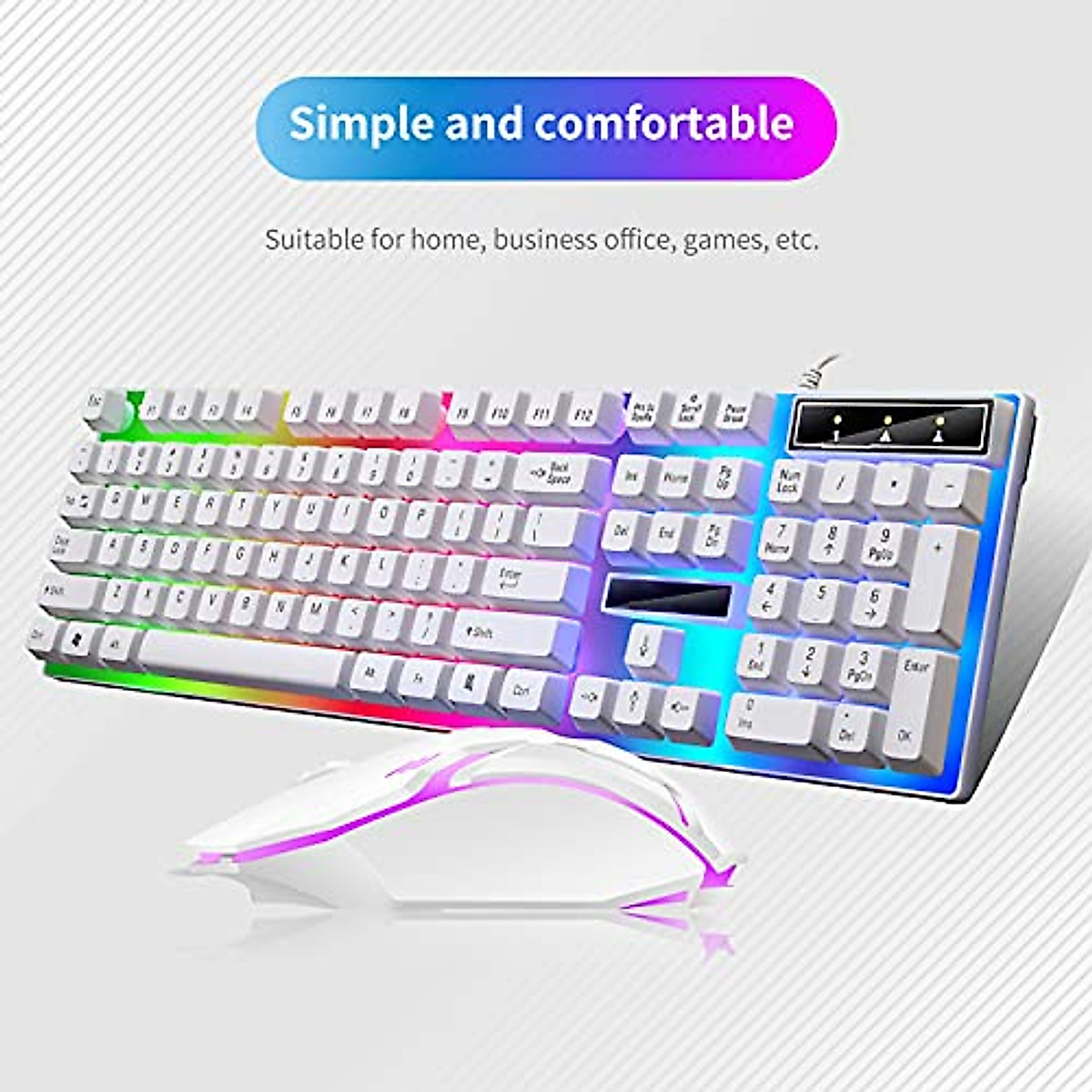 MuYiYi11 Receiver 2Pcs/Set G21B Office Mouse Backlight Wired USB Mechanical Gaming Keyboard Mouse for Office Office Mouse for Home Computer Peripherals