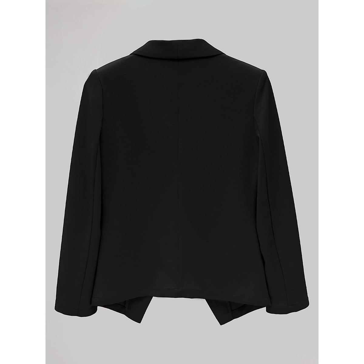 Sucolan Black Womens Cropped Blazer Jacket Business Casual Work Office Lightweight Long Sleeve Fitted Petite Dressy Ladies Blazers L