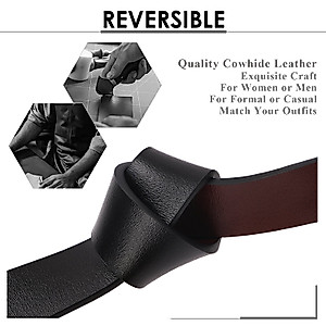 XZQTIVE Reversible Leather Belts for Women with Rotated Metal Buckle Fashion Women Belts(1 Pcs Black/Brown)