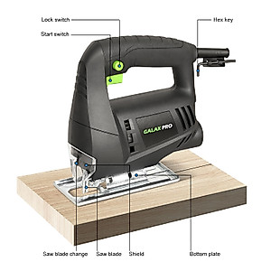 GALAX PRO 3.3Amp Jig Saw, 3000 RPM No Load Speed Jigsaw with Lock-on Button, Cutting Angle 45 Degree, 2pcs Cutting Blades